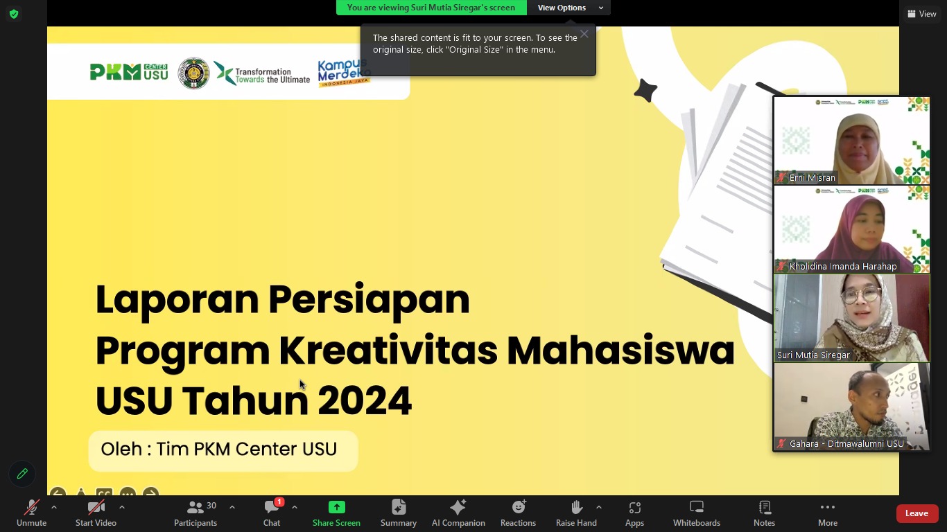 PKM Center USU Optimalkan Reviewer Proposal Berkualitas | Universitas Sumatera Utara